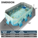 Foldable Above Ground Swimming Pools for Kids Adults, Non-Inflatable ...