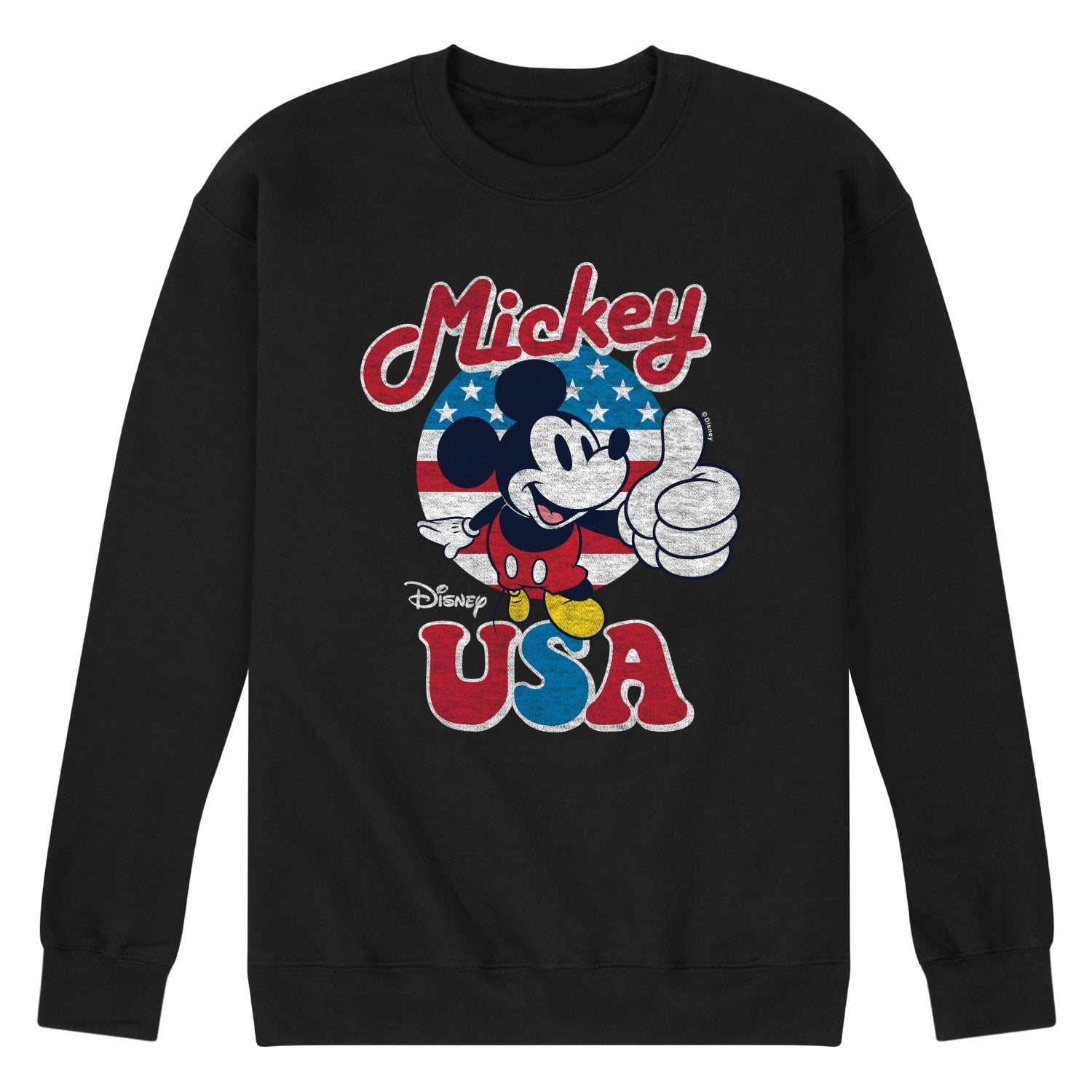 Disney - Americana - Mickey Mouse USA Flag - Men's Crew Neck Fleece ...