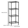 Black Storage Shelf Unit Metal Organizer Rack For Garage Kitchen Pantry ...