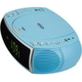 Jensen Sky Blue Modern Home Cd Tabletop Stereo Clock Digital Am Fm