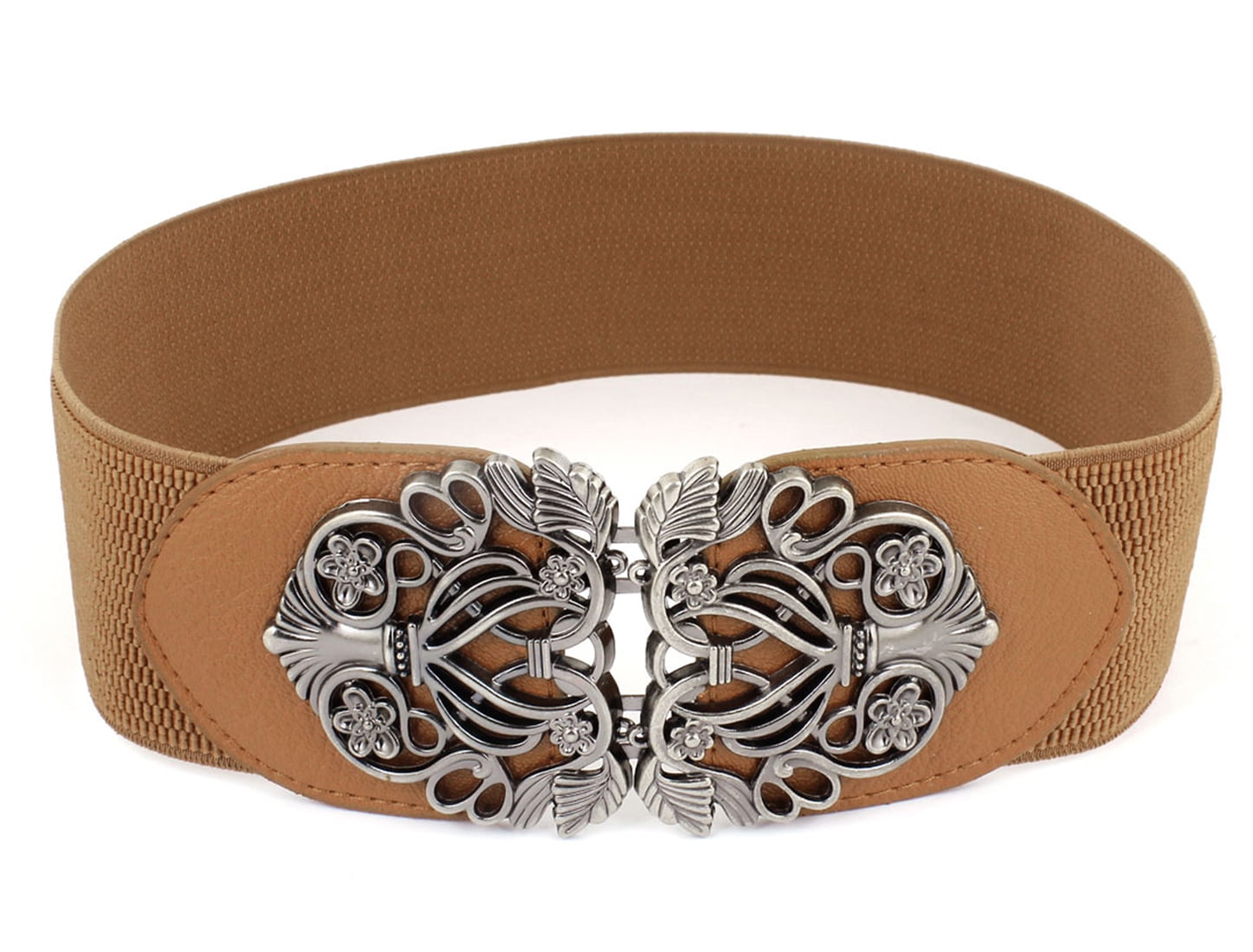 Allegra K Women's Interlocking Buckle Woven Stretchy Cinch Waist Belt ...