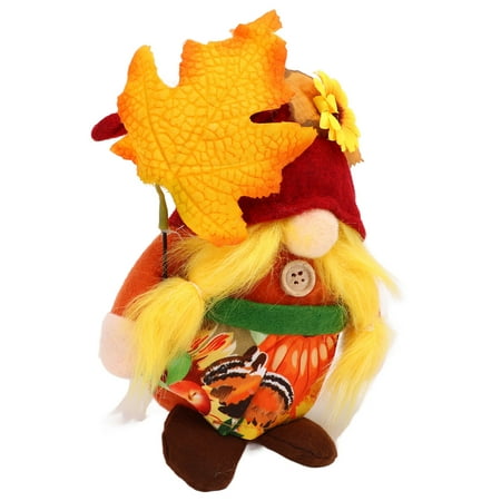 Dwarf Table Decorations, Plush Elf Dwarf Toy Pumpkin Color Odorless ...