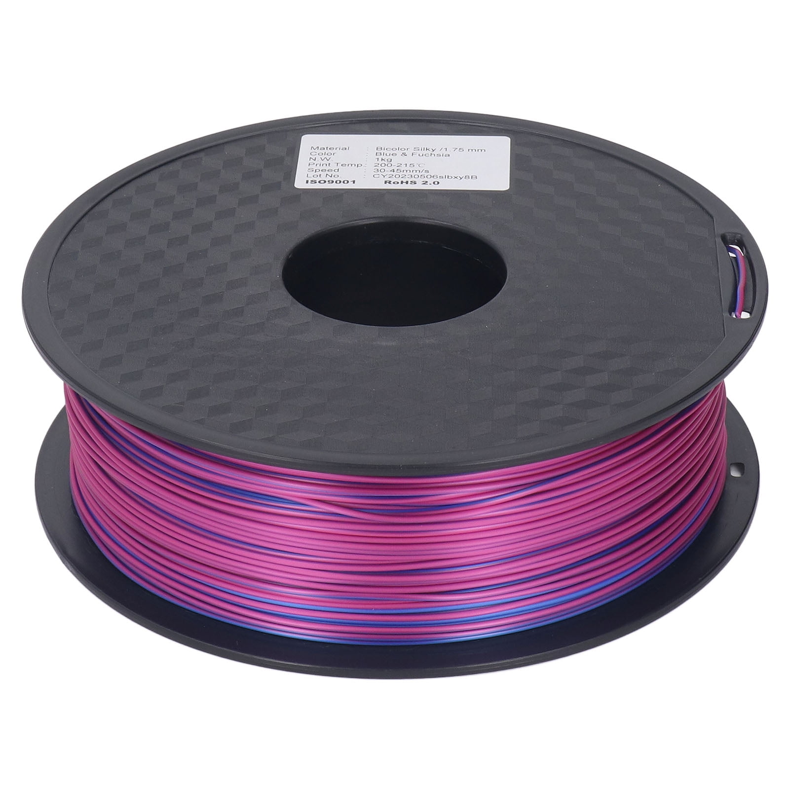 Filamento de seda 1,75 mm PLA Azul Rojo purpúreo Color dual Brillante ...