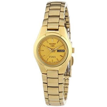 Seiko Series 5 Automatic Gold Dial Ladies Watch SYMA04 - Walmart.com