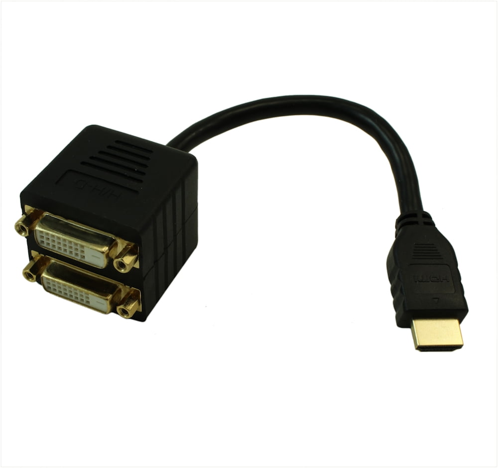 6inch HDMI Male to 2 DVI-D Female Splitter (Mirror) Adapter Cable ...