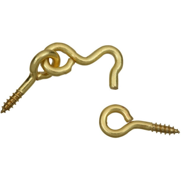 Stanley S750600 1" Solid Brass Hooks & Eyes, 2 Count - Walmart.com