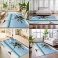 Coconut Tree Area Rugs 4x6ft Ocean Beach Blue Sky Sea Floor Rug Non ...