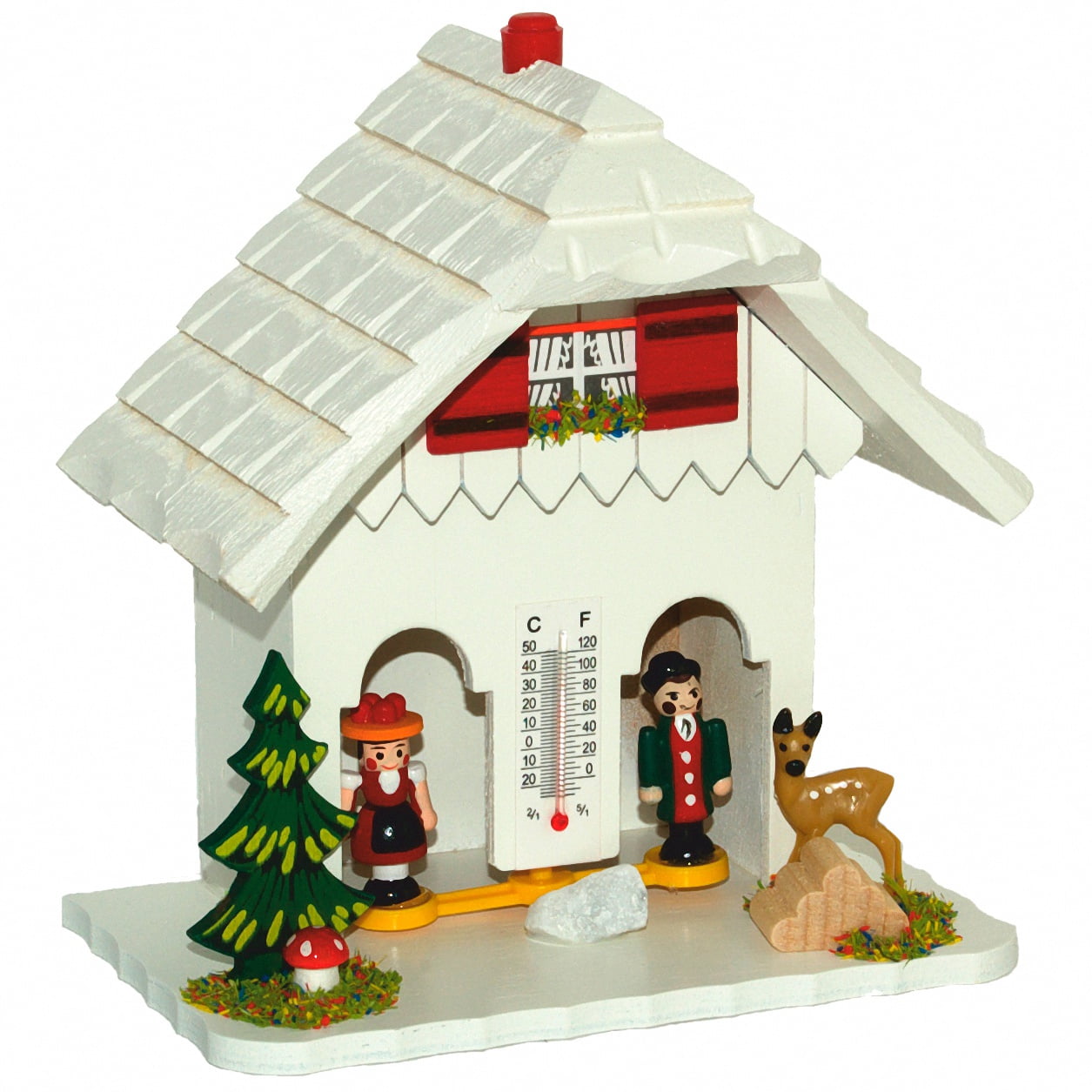 German Black Forest weather house white TU 73 weiss - Walmart.com