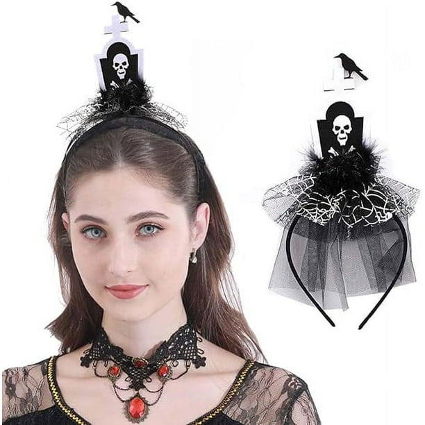 Halloween Headband Bat Spider Hair Hoops Skull Head Boppers Halloween ...