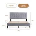 Rest Haven Ells Square Tufted Upholstered Bed, Queen, Stone - Walmart.com