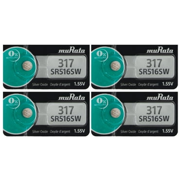 Murata 317 SR516SW Watch Batteries Button Cell, 2 Pcs - Walmart.com