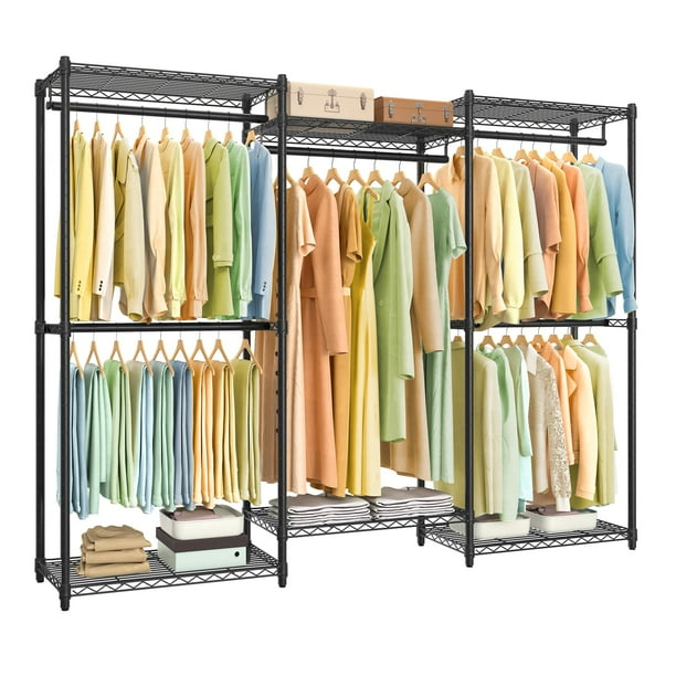 SONGMICS Portable Closet, Heavy-Duty Clothes Rack, Garment Rack, 86.4 ...