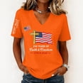 250 Years of Faith & Freedom V-Neck T-Shirt for Women, Patriotic Cross ...