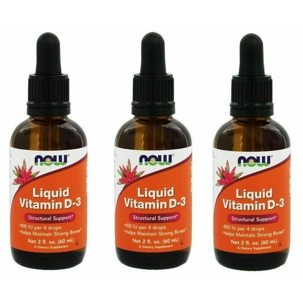 Now Foods - Liquid Vitamin D-3, 2 fl oz (60 ml), Vitamin D3 - 3 Packs ...