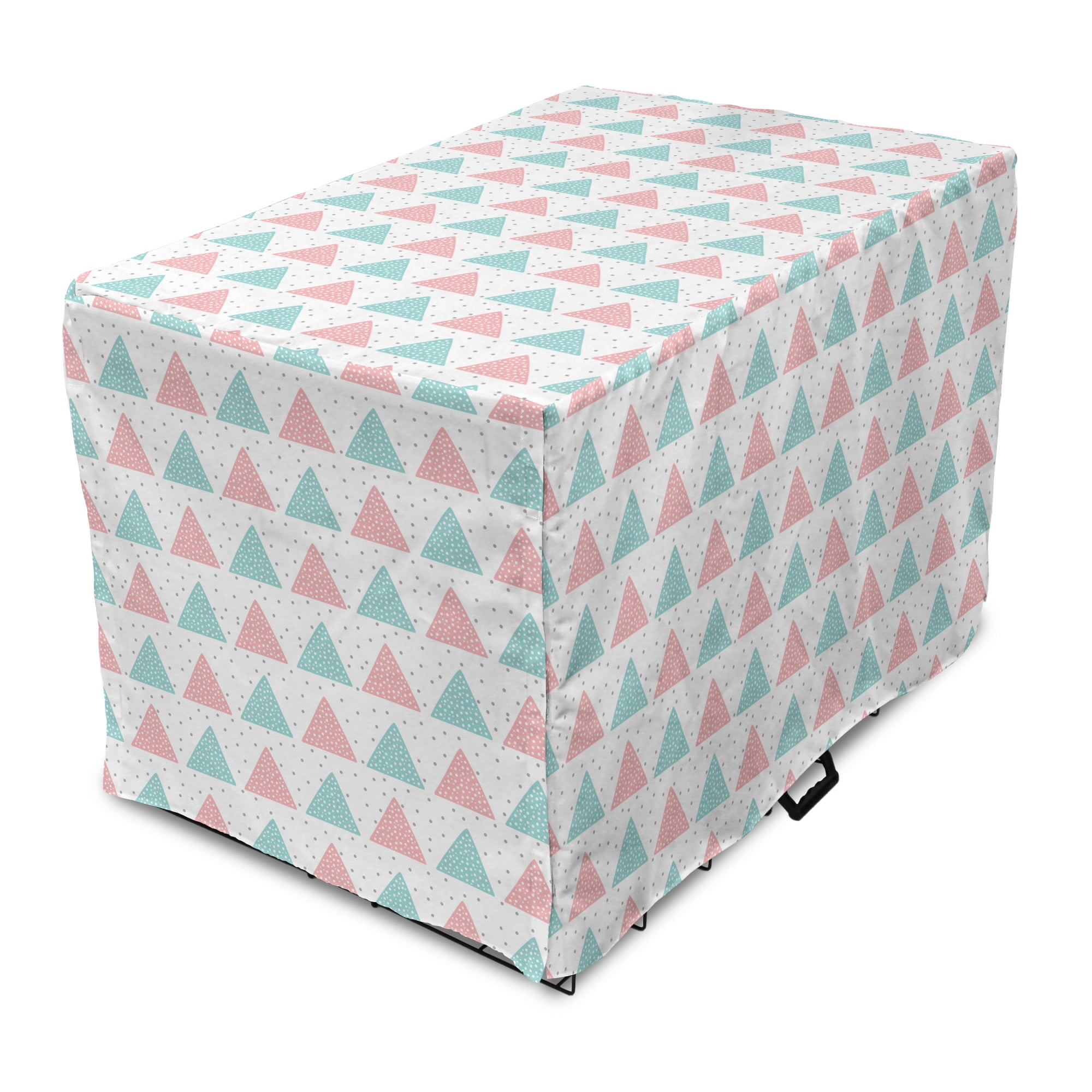 Geometric Dog Crate Cover, Modern Pattern with Bicolour Pastel ...