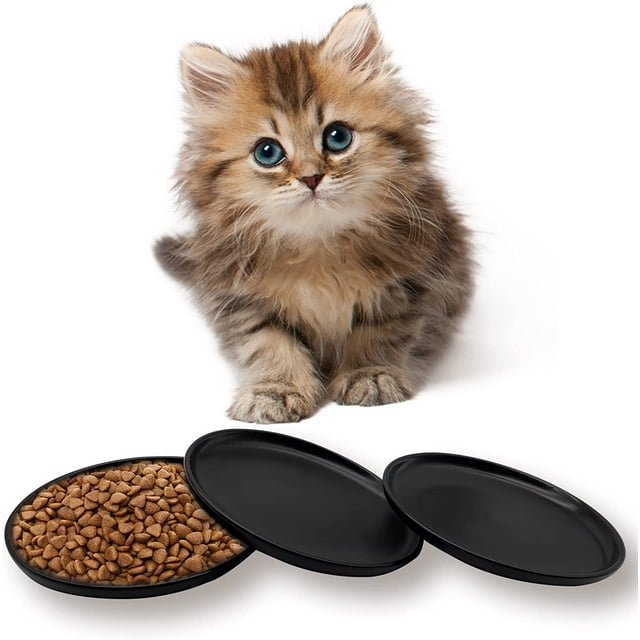 Hamiledyi 3Pcs Ceramic Shallow Cat Dish, 6 Inch Whisker Fatigue Free ...