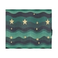 Green Wave Pattern Door Curtain Sheer Privacy Light Filtering Window ...