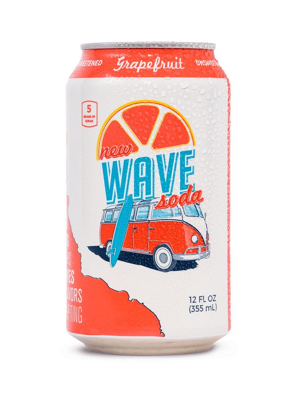 Wave Soda Politely Caffeinated Healthy Soda Grapefruit 24 Count ...