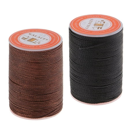 2 Rolls 0.8mm Waxed Cord 55m Thread Spool Strings for Hand Sewing Bags ...