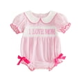 Antinious Toddler Collar Puff Sleeve Check Letter Embroidery Trendy ...