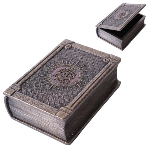 Masonic Symbol Bronze Color Painted Book Box Made of Resin - Walmart.com