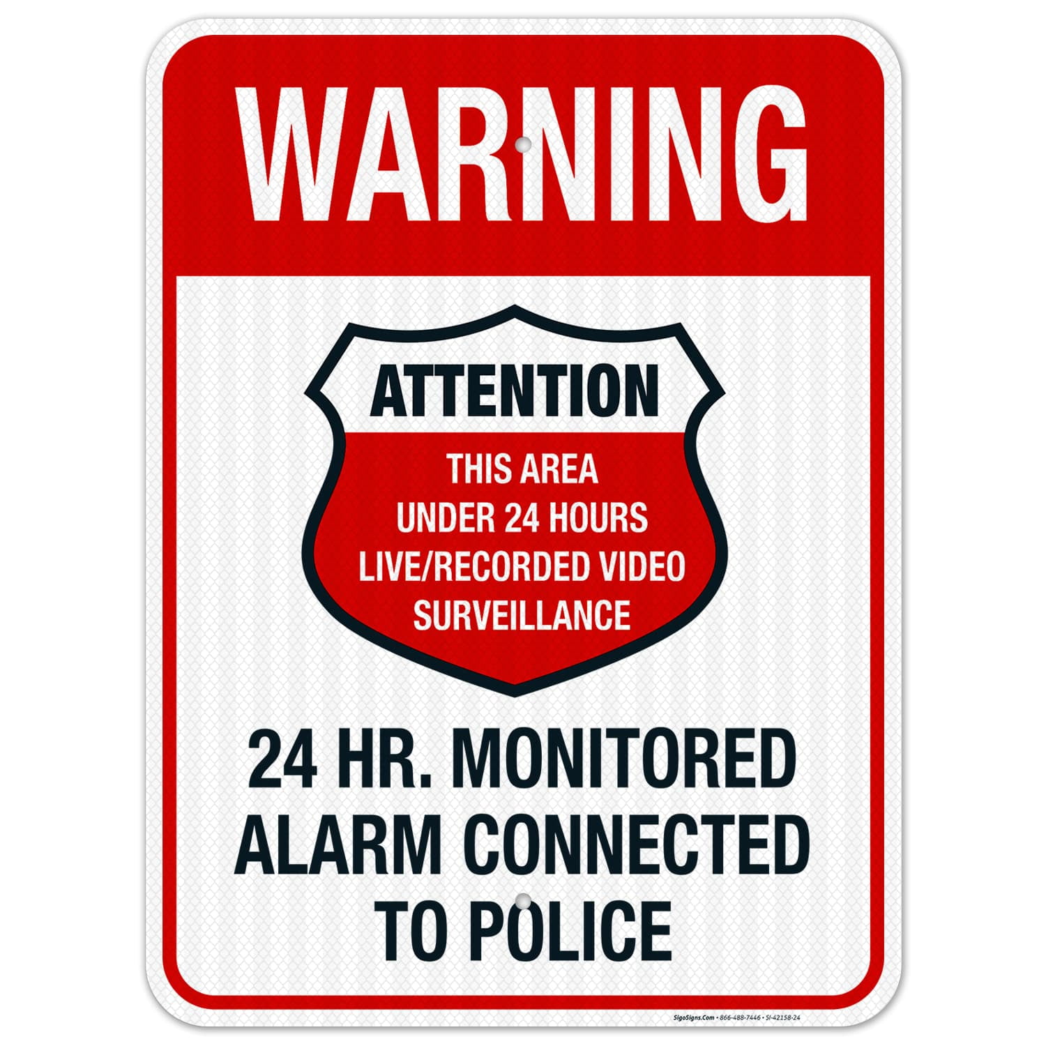 Video Surveillance Sign, Alarm Connected to Police Sign, - Walmart.com