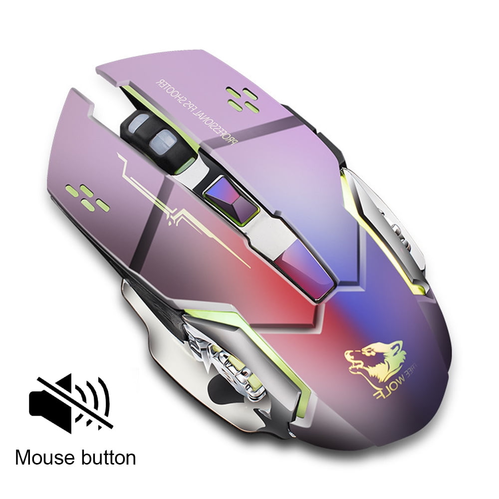 Free Wolf X8 Game Mouse Wireless Charging Silent Illuminated Mechanical ...