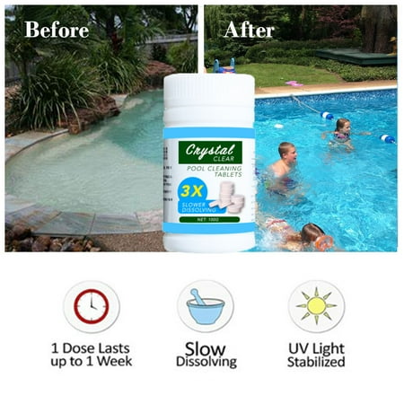 Pool Cleaning Tablet Multi Functional Effervescent Tablets Clear ...