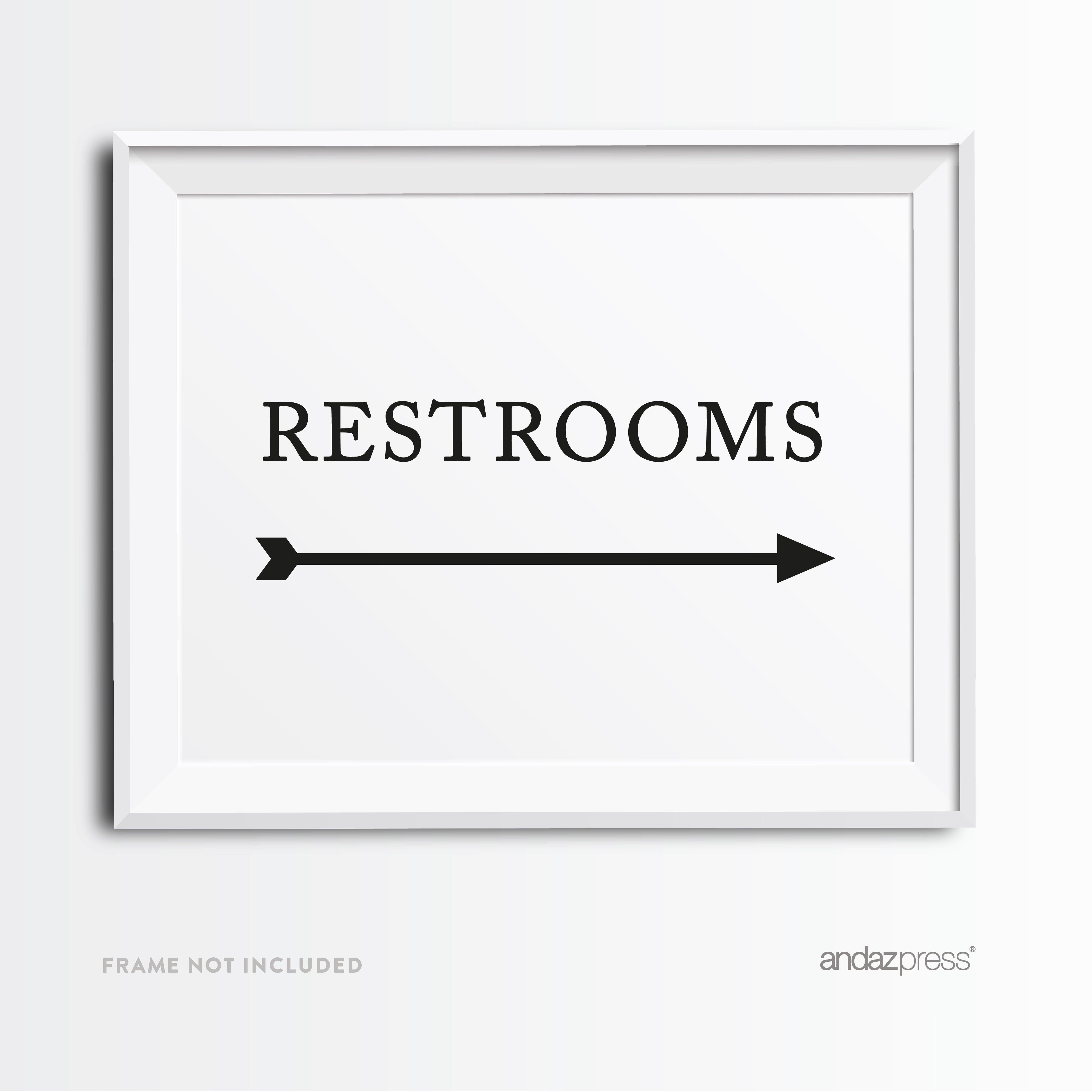 Restrooms Formal Black & White Wedding Party Directional Signs, Double ...