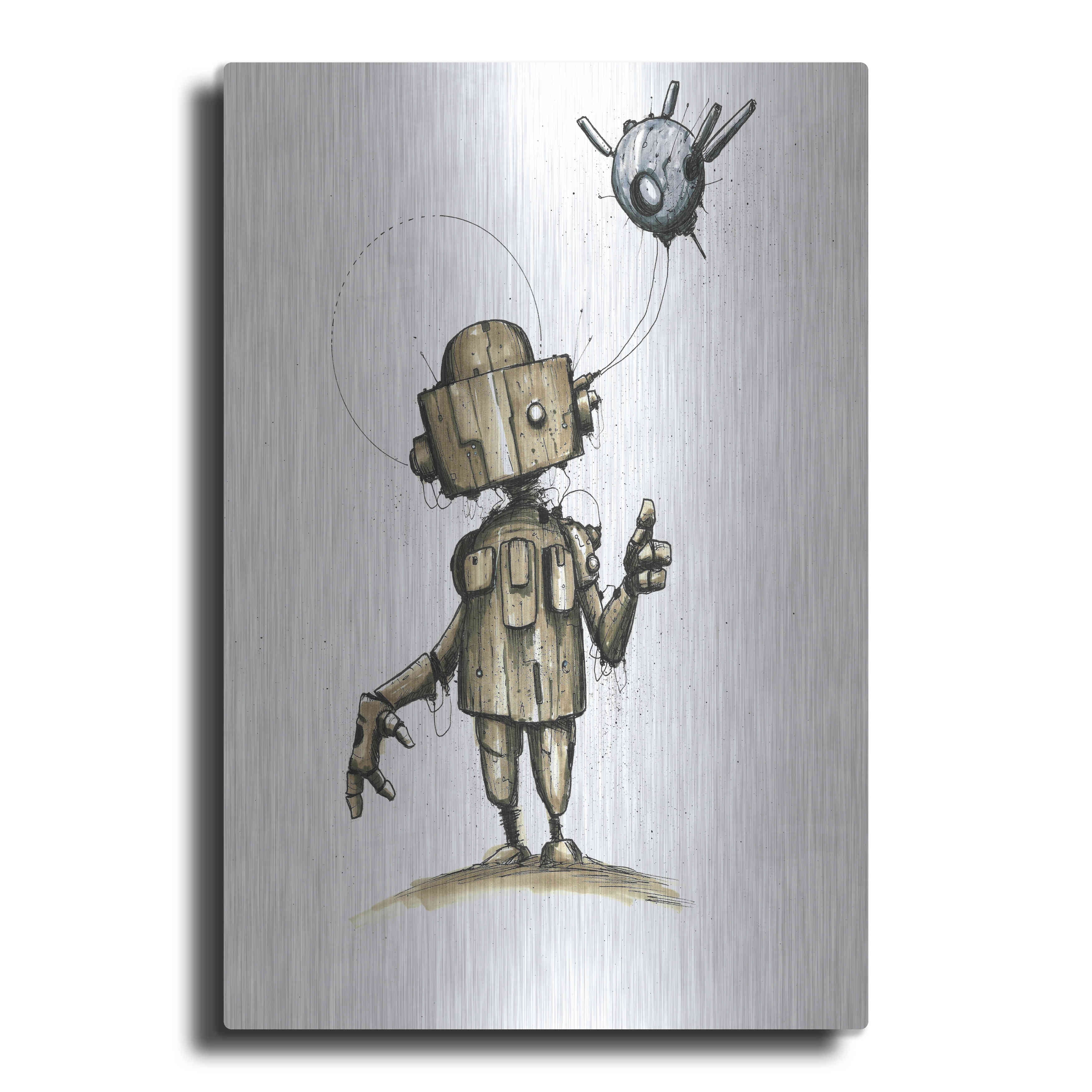 Luxe Metal Art 'Ink Bot 1.0' by Craig Snodgrass, Metal Wall Art, 24"x36 ...