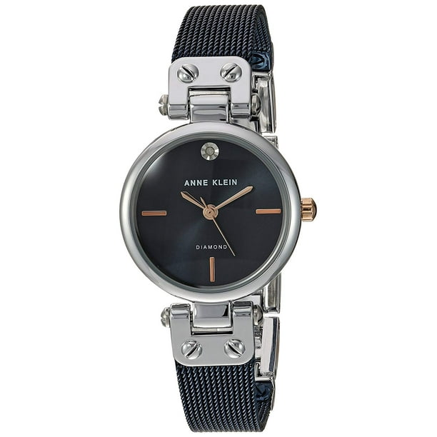 Anne Klein - Anne Klein Women's Black Stainless Steel Watch AK-3003BLRT ...
