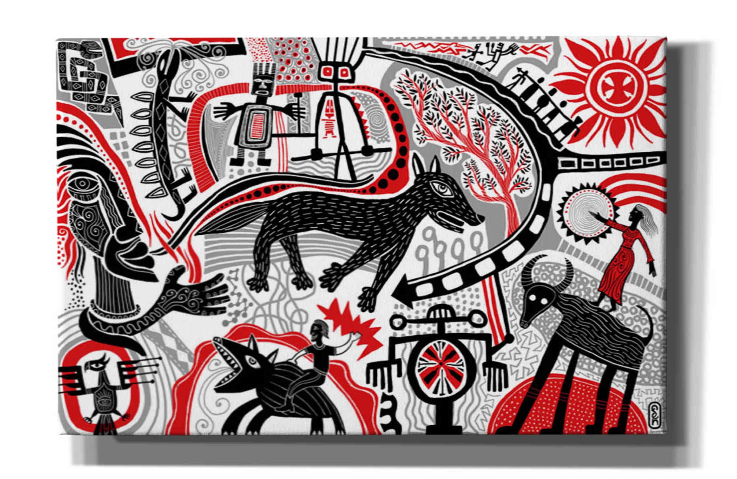 Epic Graffiti 'Wolf 2' by Dan Fenelon, Canvas Wall Art, 40"x26 ...