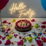 Neon Sign Aesthetic Custom Neon Sign Hello Forty 40th Birthday Gift ...