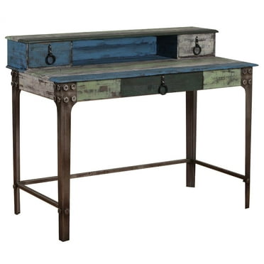 Huge Adorning Computer Desk With Drawer, Light Brown and White ...