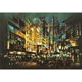 wall26 - Night Scene Cityscape,Abstract Art Painting - Removable Wall ...