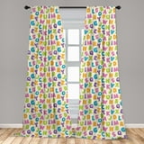 Ambesonne ABC Curtains for Kids Room, Children's Alphabet Design, 28 ...