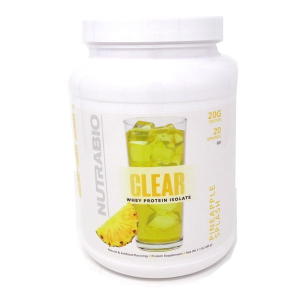 NutraBio Clear Whey Protein Isolate Pineapple Splash - 20 Servings ...