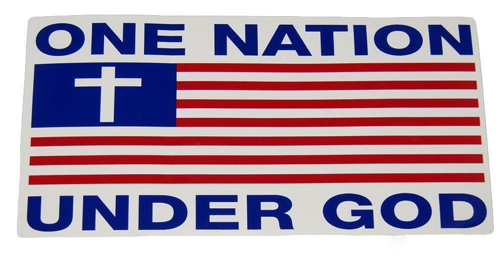 One Nation Under God USA Vinyl Decal Bumper Sticker 3.75"x7.5 ...