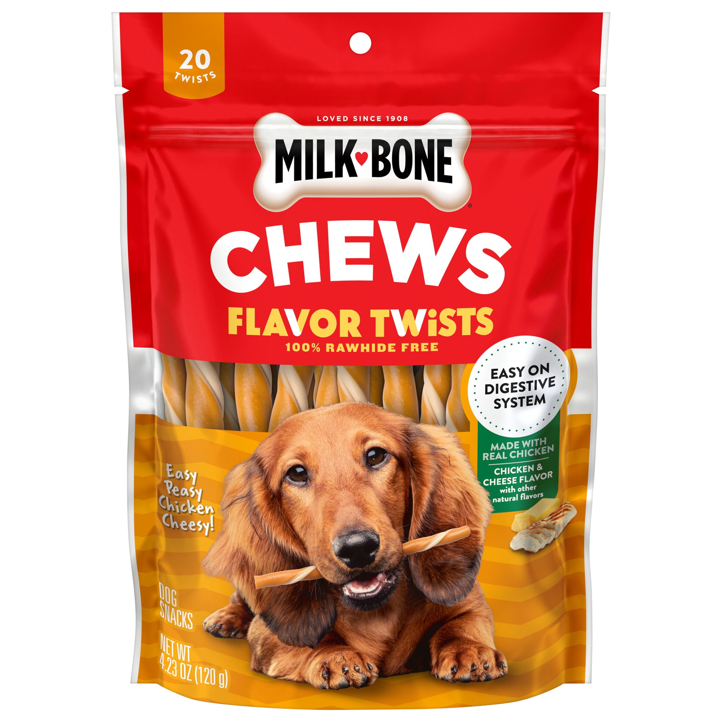 Milk-Bone Easy Peasy Chicken Cheesy Flavor Twists, Rawhide Free Dog ...