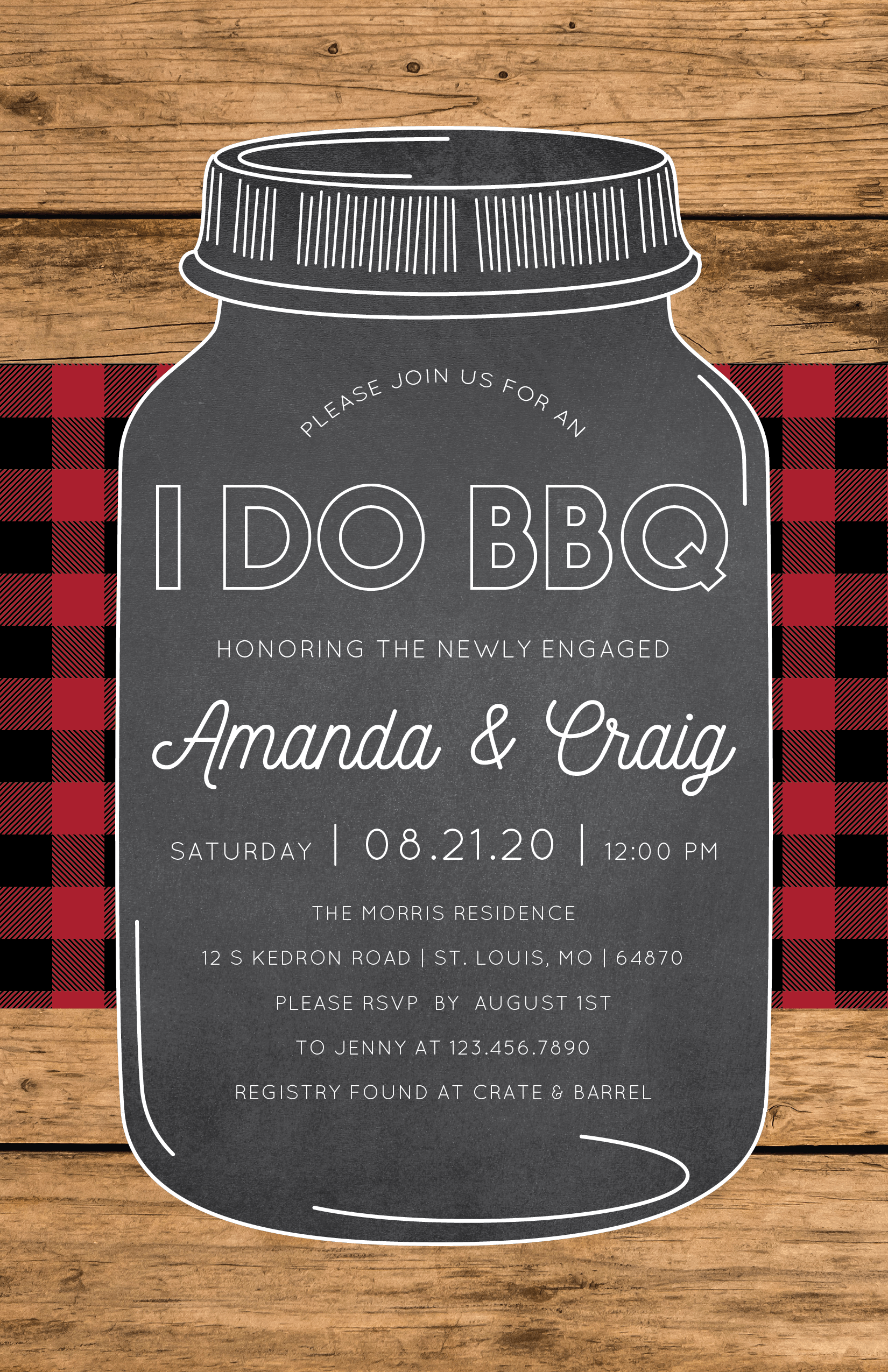 Mason Jar Bbq Invitations