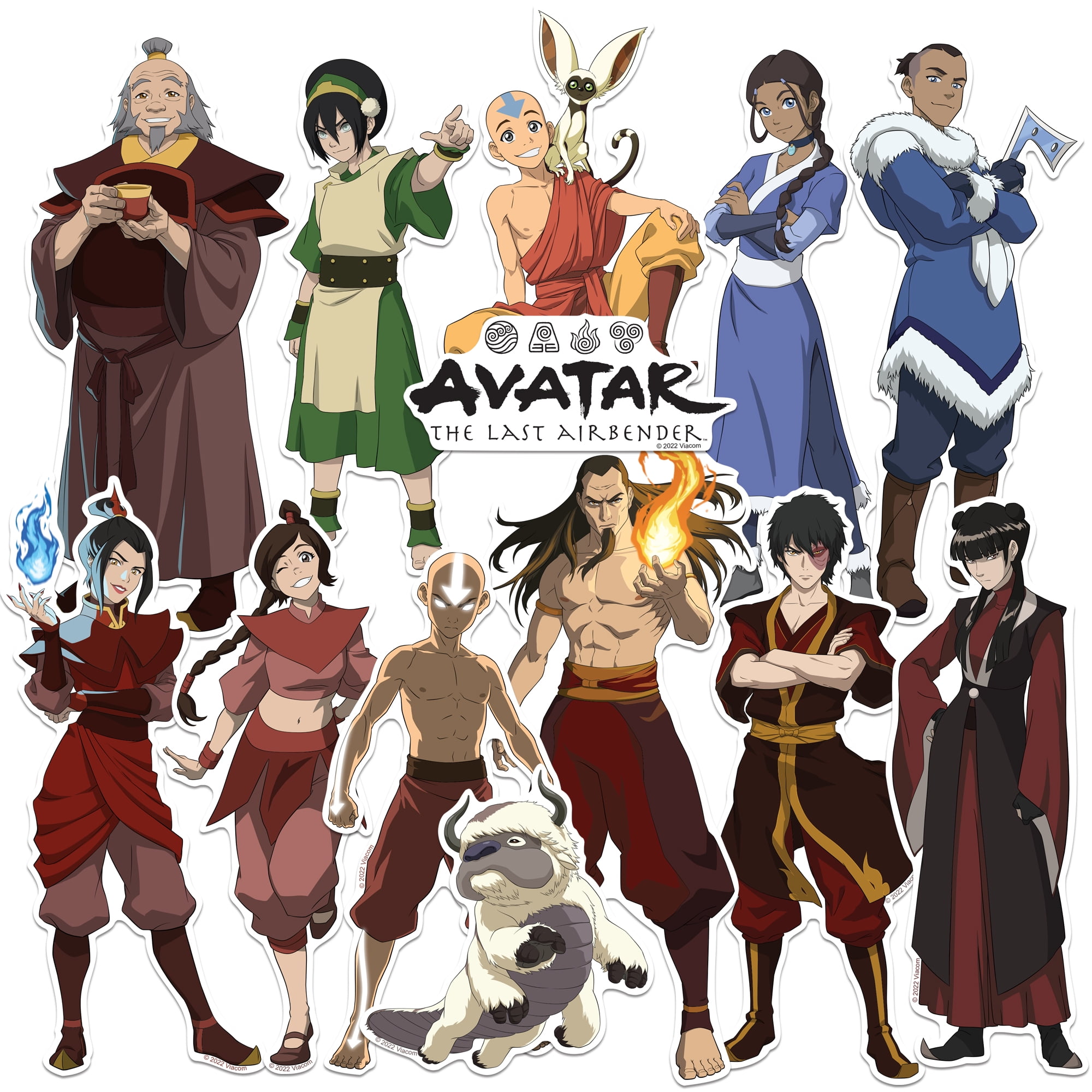 Avatar The Last Airbender Die Cut Vinyl Large Deluxe Stickers Variety ...