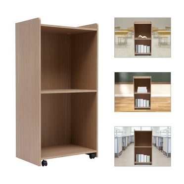 Gymax Podium Stand 46'' Hostess Stand for Speakers w/ Storage Shelf ...