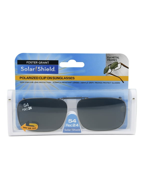 Solar Shield Unisex Gunmetal Polarized SolarShield ClipOn Sunglasses ...