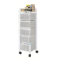 5 Tier Square Rotating Kitchen Storage Shelf, Metal Fruit Vegetable ...