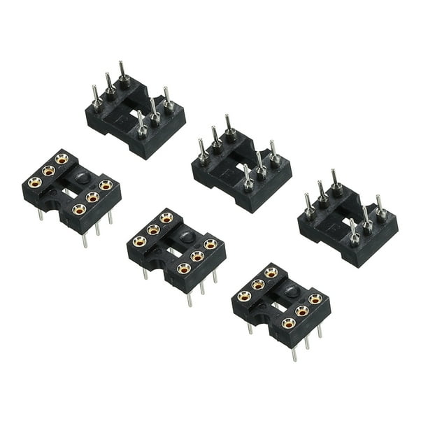 Uxcell DIP IC Chip Socket Adapter Round Pin 6P 2.54mm Pitch IC Socket ...