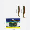 10-Piece Duck Foot T-Tail Threaded Soft Fishing Lures, Dual Color ...