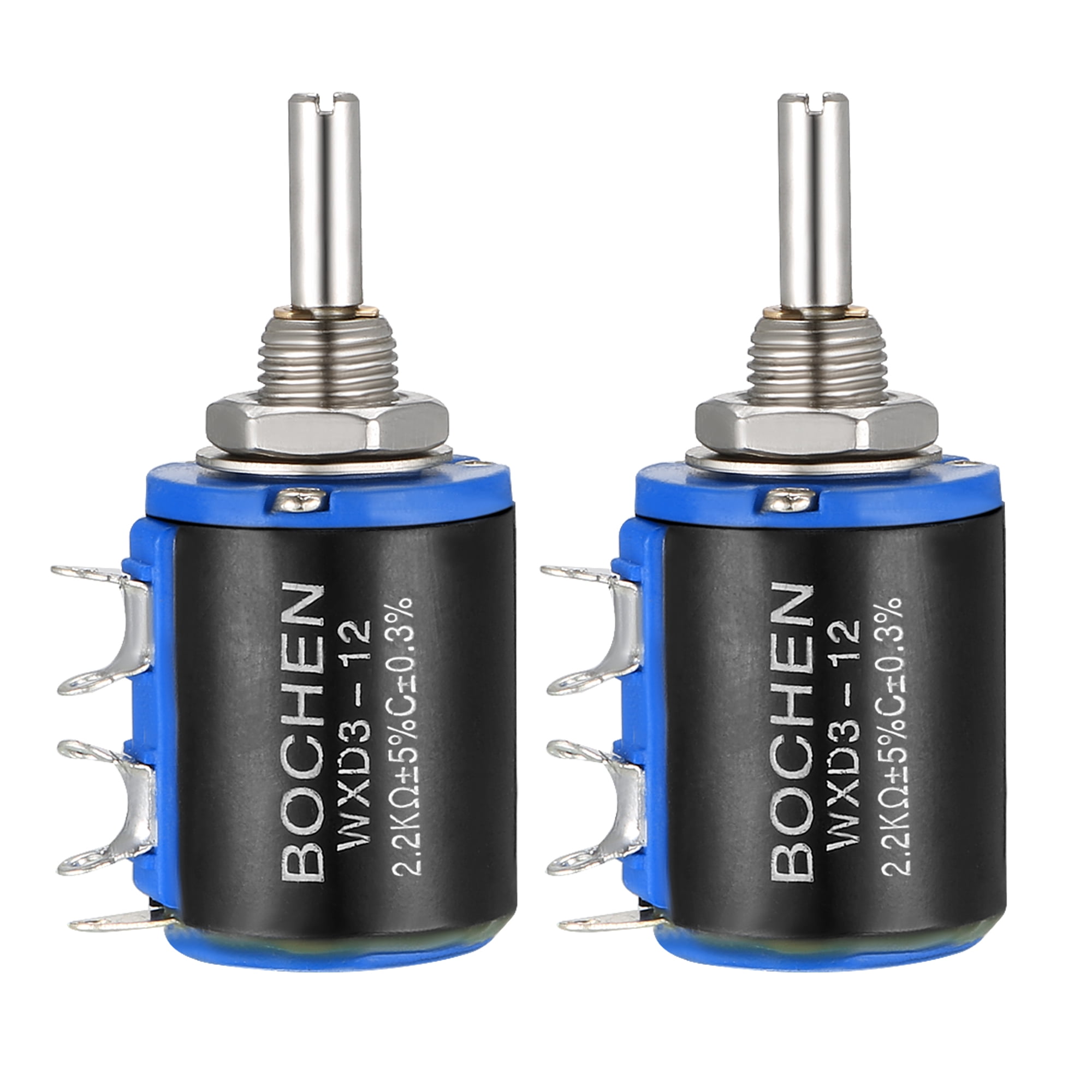 Uxcell 2.2K Ohm/1W Potentiometer Adjustable Resistor Wire Multi Turn ...