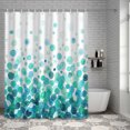 Bathroom Shower Curtain Watercolor Teal Polka Dot Ombre Waterproof ...