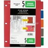Five Star Tabbed Dividers, Assorted Colors, 5 Pack (20040) - Walmart.com