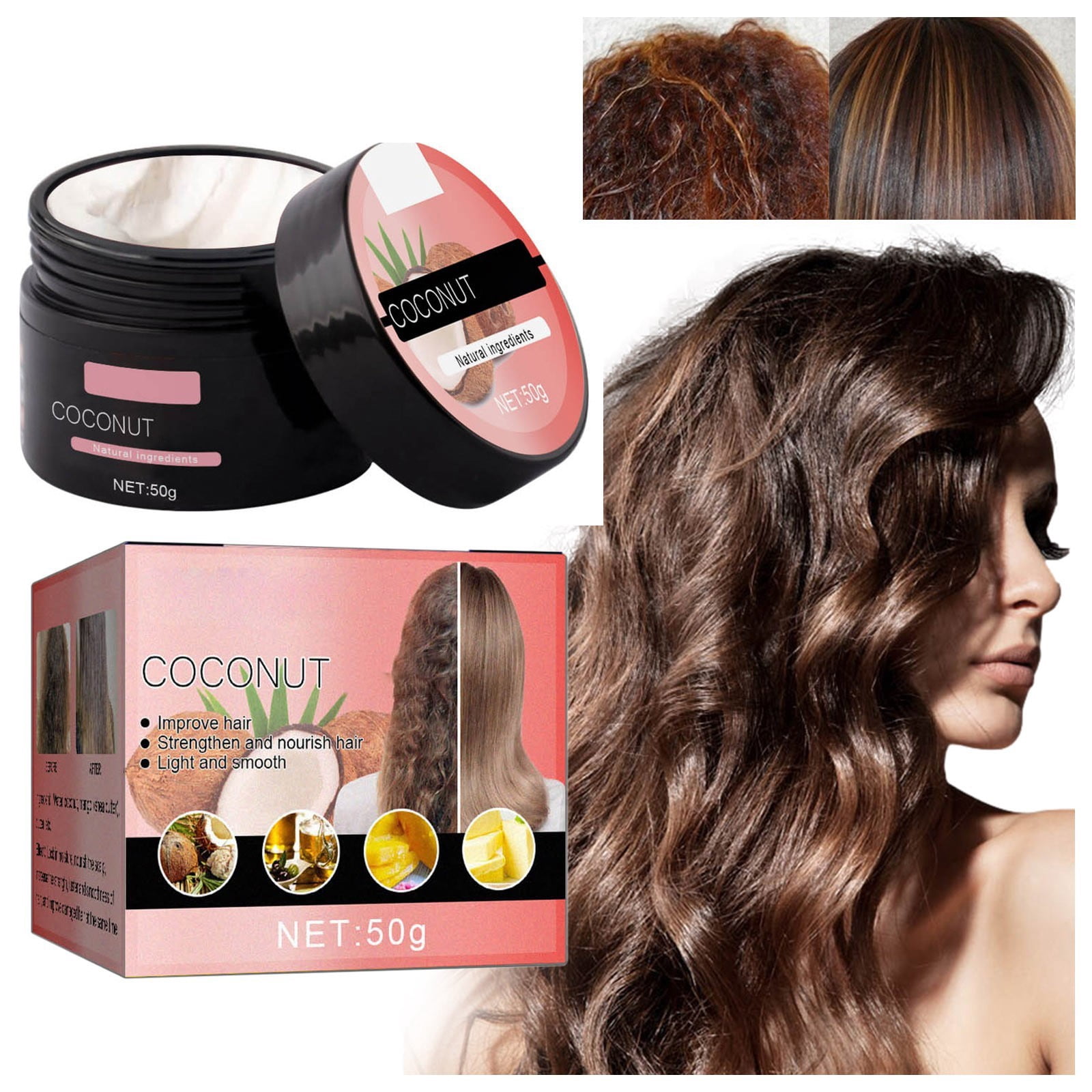 Buy Conditioner Dry Hair Coconut Bomb Nourishing Hair Natural Coconut ...